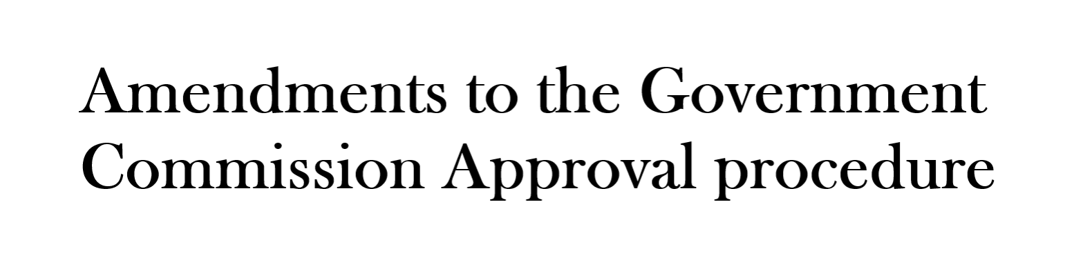 Amendments to the Government Commission Approval procedure - Juralink